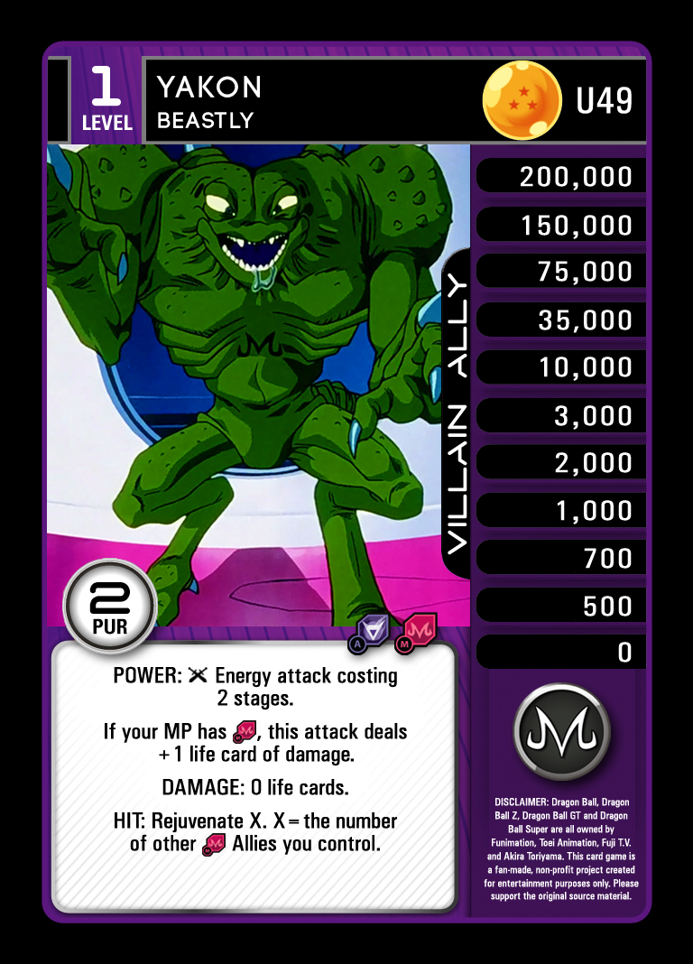 U49 Yakon, Beastly – DBZ Outpost