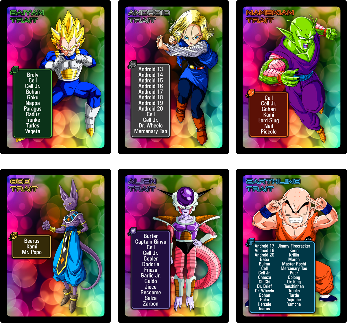 Trait Card Full Set of 6 – DBZ Outpost